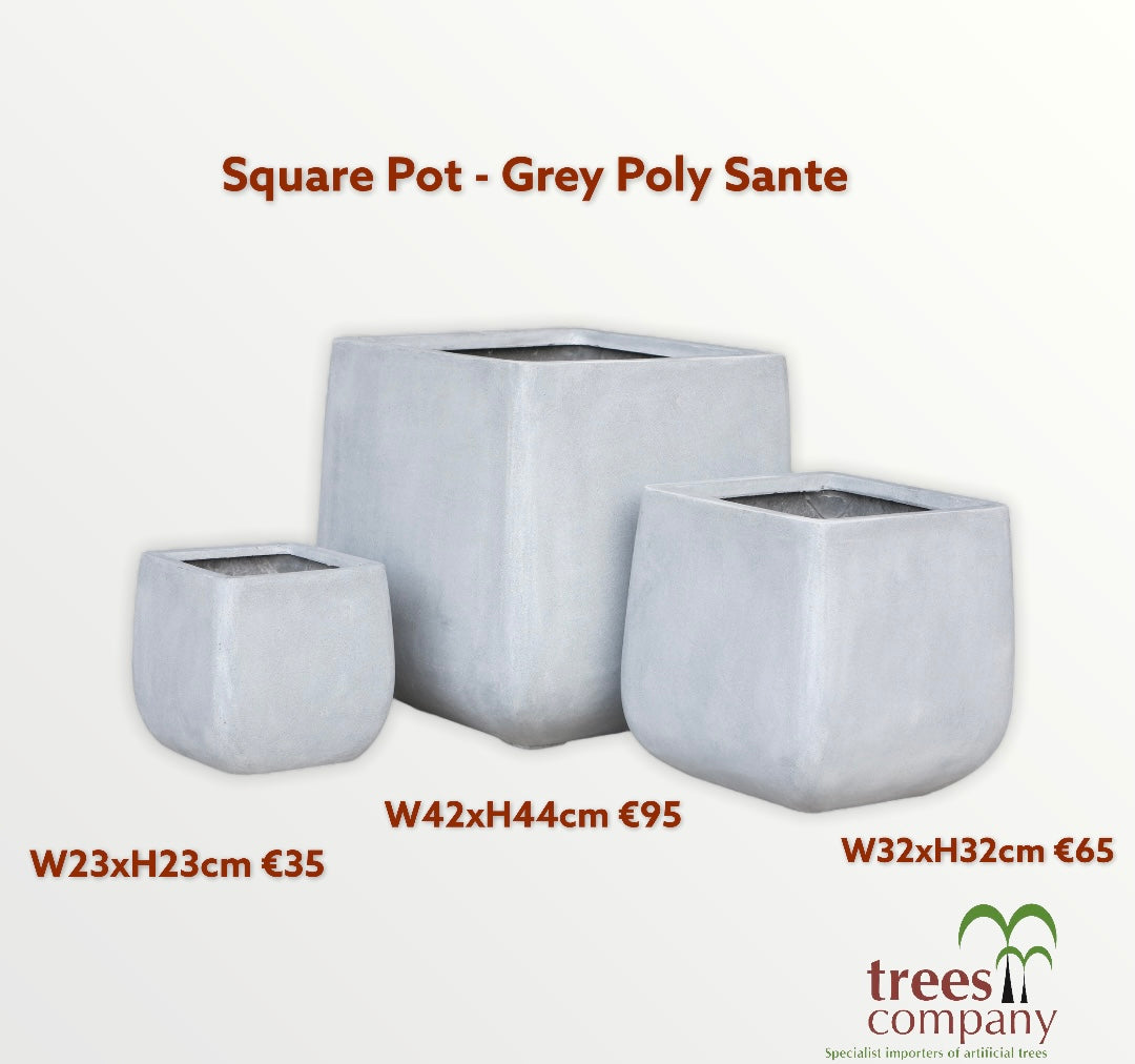 Square Pot - Grey Poly Sante – Trees Company