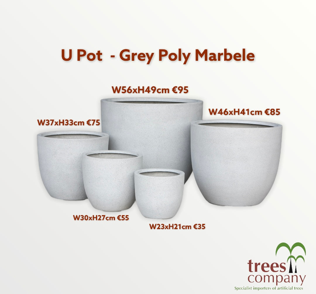 U Pot - Grey Poly Marbele – Trees Company